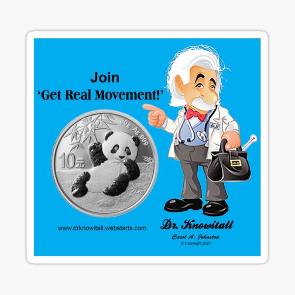 "Join 'Get Real Movement'" Sticker for Sale by Dr-Knowitall | Redbubble