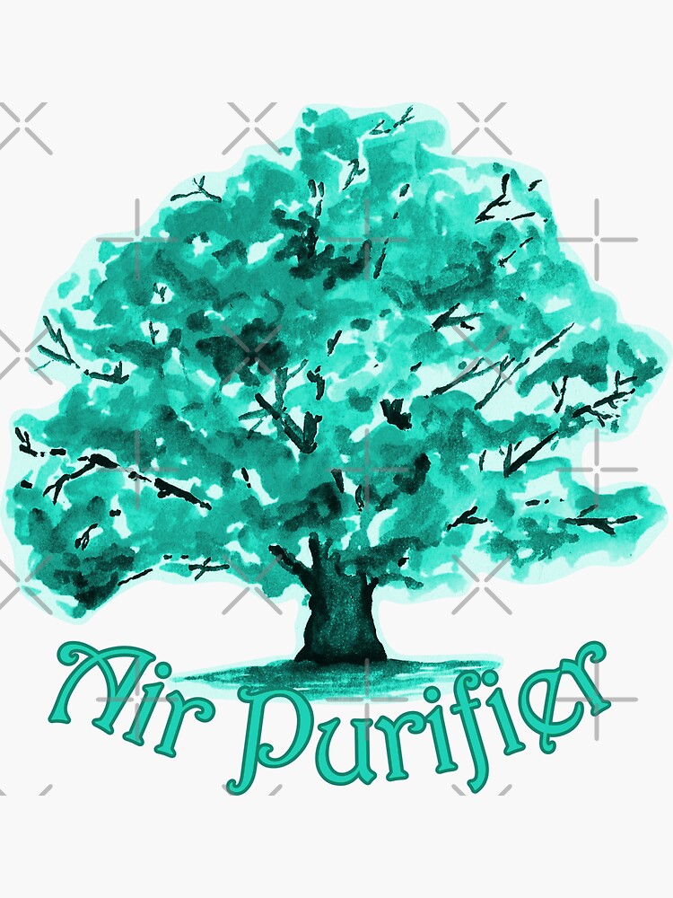 "Air Purifier Tree Design in Teal" Sticker for Sale by JulieSouster ...