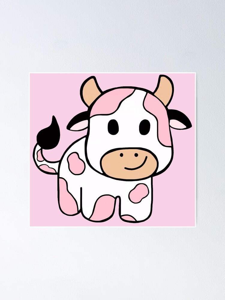 "Super cute cow, baby pink, adorable and beautiful design" Poster by ...