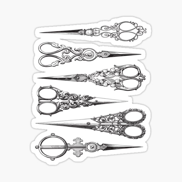 "Vintage Scissors" Sticker for Sale by Pavnud | Redbubble
