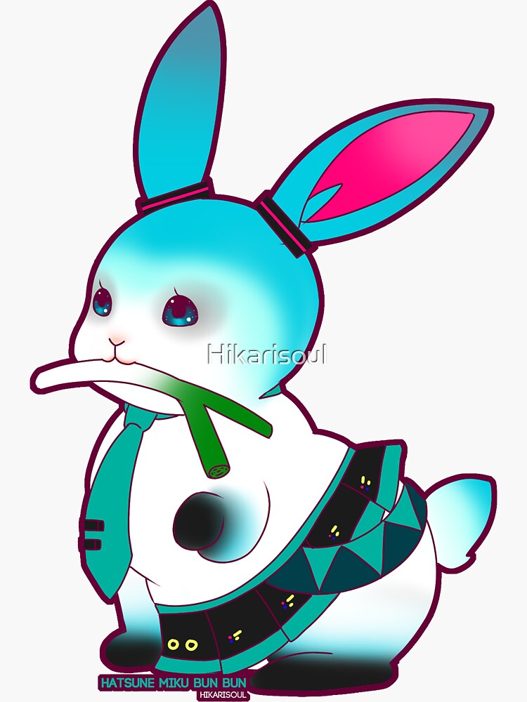 "Character Bun: MIKU HATSUNE BUN" Sticker for Sale by Hikarisoul ...