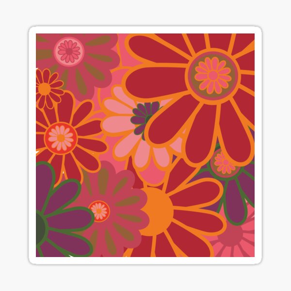 "60s Flower power design" Sticker for Sale by GabrielleScott | Redbubble