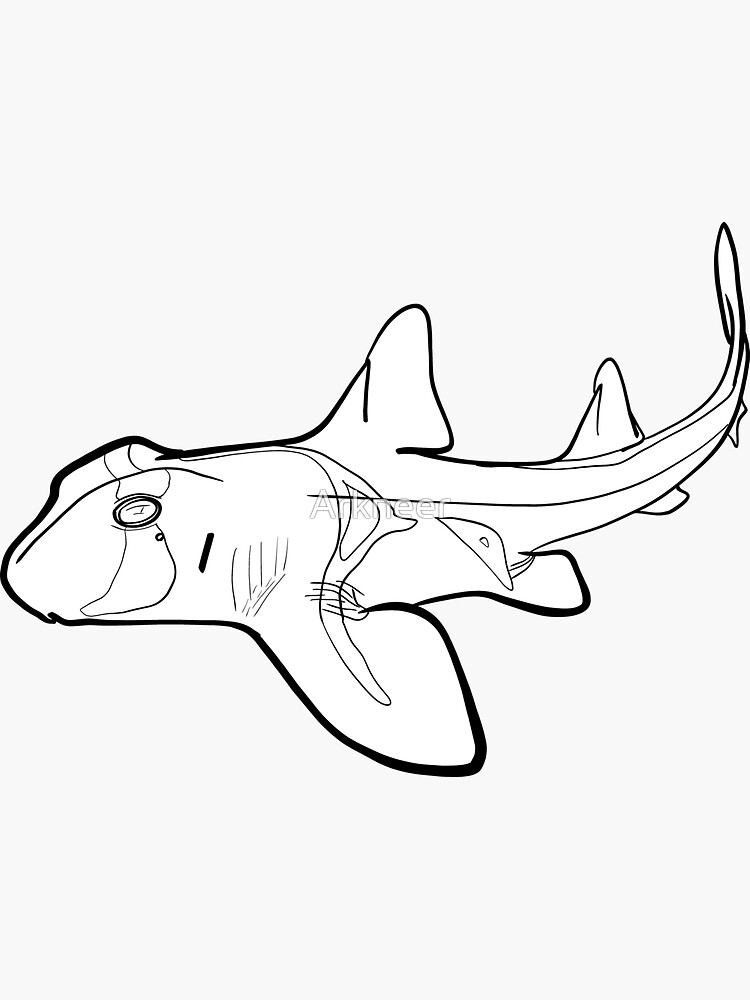 "Port Jackson Shark Line Art" Sticker for Sale by Arkneer | Redbubble