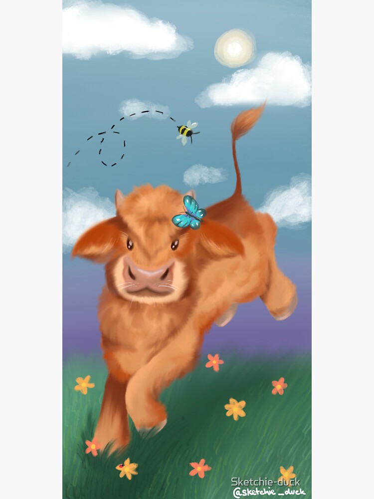 "Daisy cow" Sticker for Sale by Sketchie-duck | Redbubble