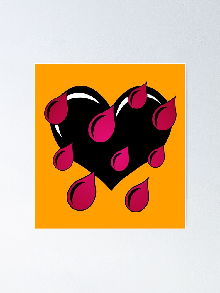 "Weeping Heart in Black and Red" Poster by RawSunArt | Redbubble
