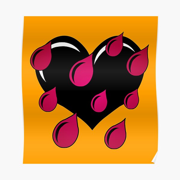 "Weeping Heart in Black and Red" Poster by RawSunArt | Redbubble