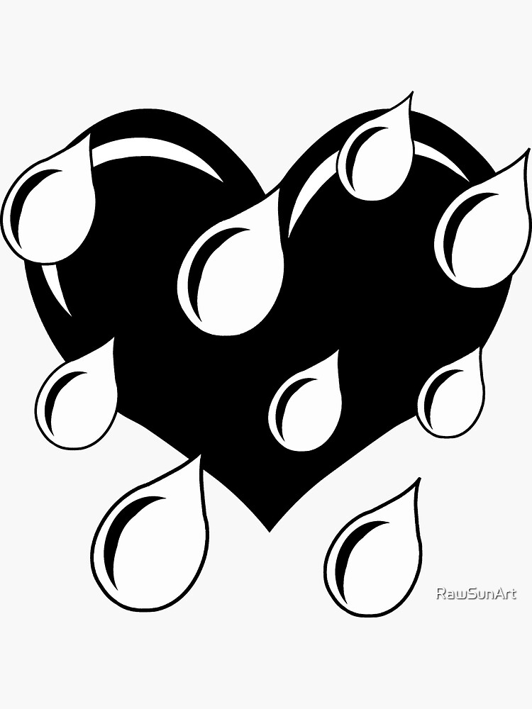 "Weeping Heart in Black and White (red background)" Sticker for Sale by ...