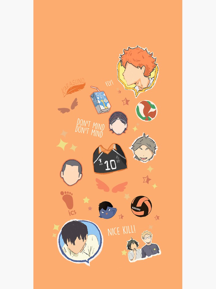 "Haikyuu! Karasuno Icons" Sticker for Sale by jullienclarizze | Redbubble