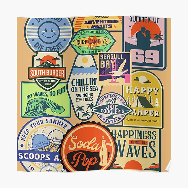 "Vintage Sticker Art " Poster by modern-sun | Redbubble