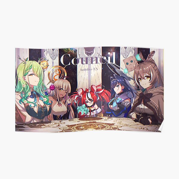 "Hololive EN 2nd Gen - The Council" Poster for Sale by BigKusa | Redbubble