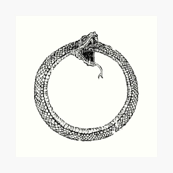 "Snake Eating Tail Eternal Recurrence Nietzsche Philosophy" Art Print ...