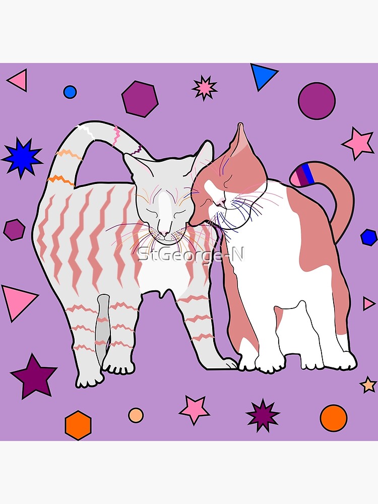 "Bisexual Bi Lesbian Gay Cat cats couple" Poster for Sale by StGeorge-N ...