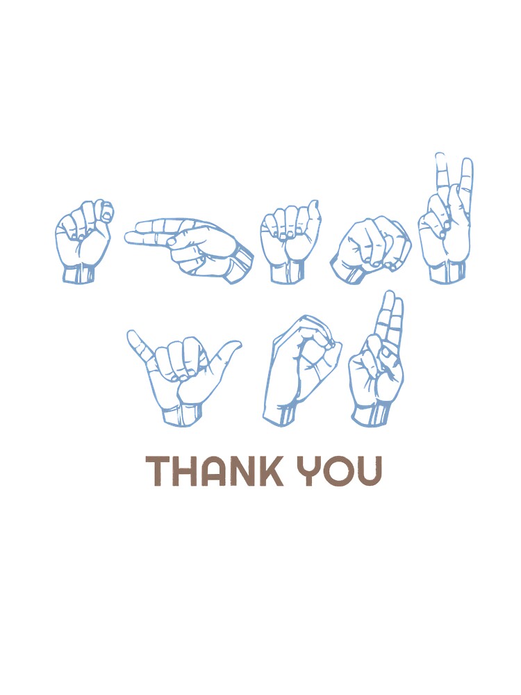 "ASL American Sign Language Thank You" Kids T-Shirt for Sale by ...
