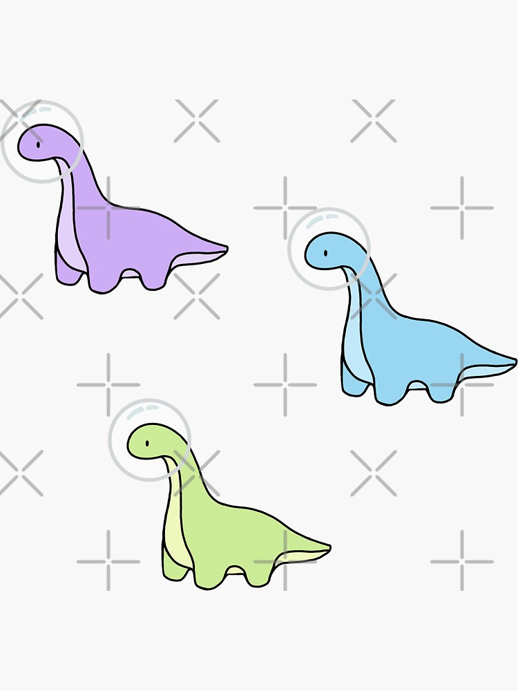 "Colorful Astronaut Dinosaur Brontosaurus Sticker Pack" Sticker for ...