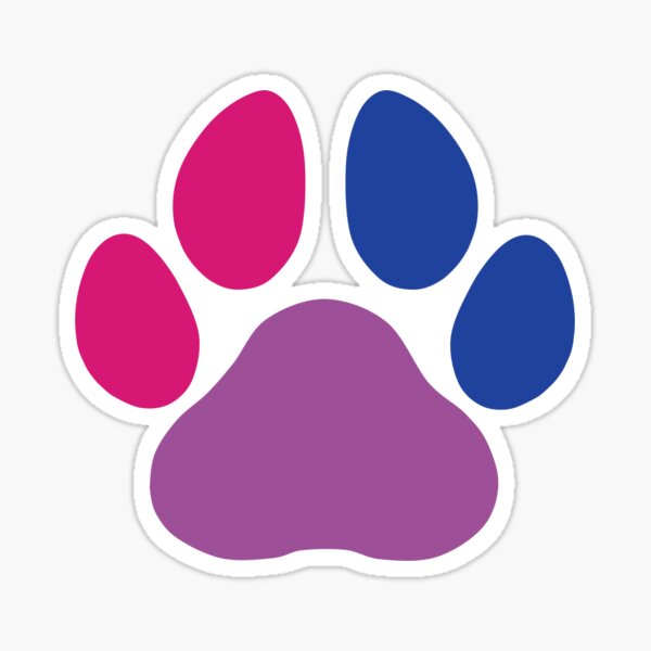 "Bi Paw" Sticker for Sale by nighttimenap | Redbubble