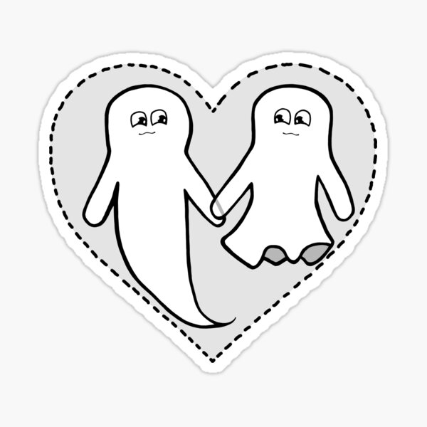 "Ghosts (holding hands)" Sticker for Sale by popcorngif | Redbubble