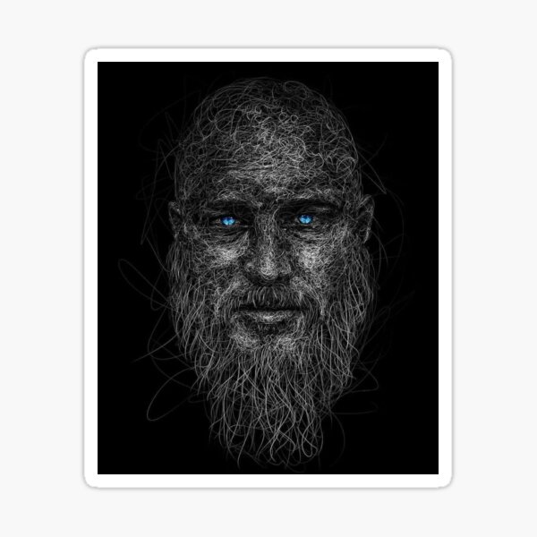 "Ragnar Lothbrok Handdrawn Portrait" Sticker for Sale by copticcast ...