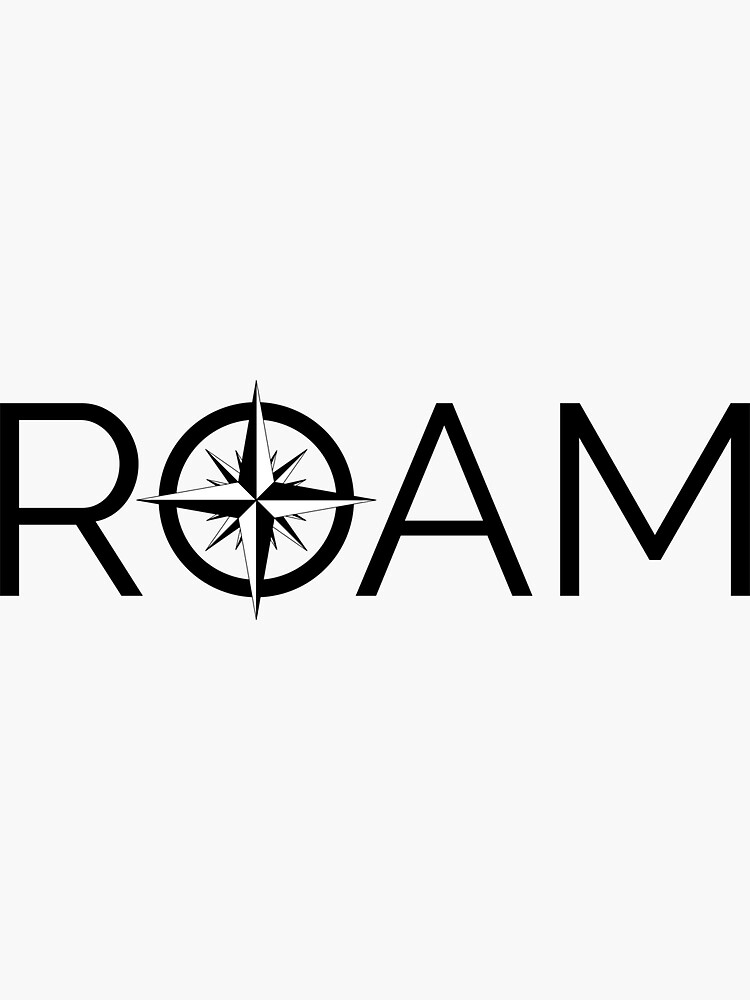 "Roam logo with compass" Sticker for Sale by BlkTreeFeathers | Redbubble