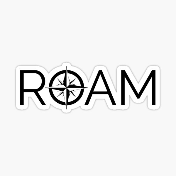 "Roam logo with compass" Sticker for Sale by BlkTreeFeathers | Redbubble