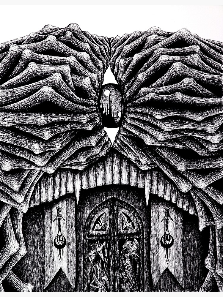"Arcane Gateway - Ink Drawing by Frank Heiler" Art Print by ...