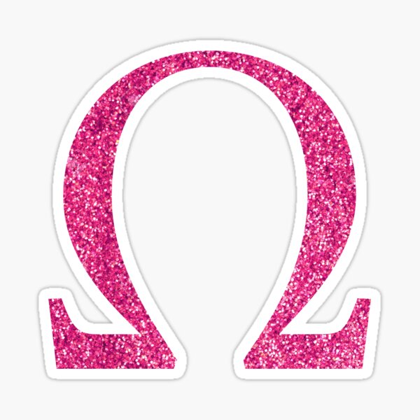 "pink sparkly omega" Sticker for Sale by lolosenese | Redbubble