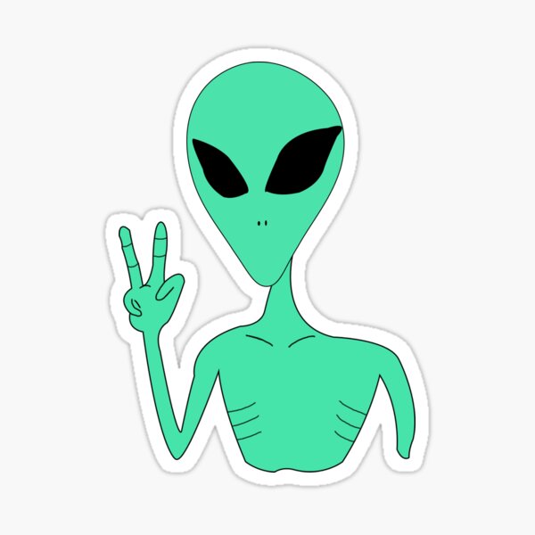 Green Alien Stickers | Redbubble