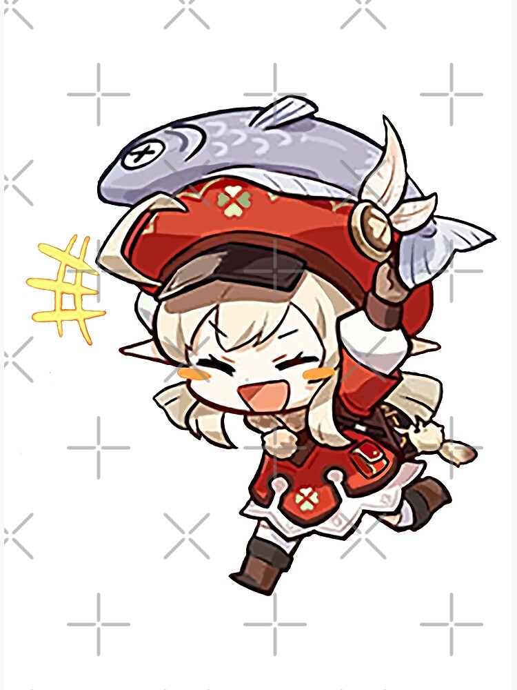 "Genshin Impact - Chibi Klee With a Fish" Art Print by Krimsy | Redbubble