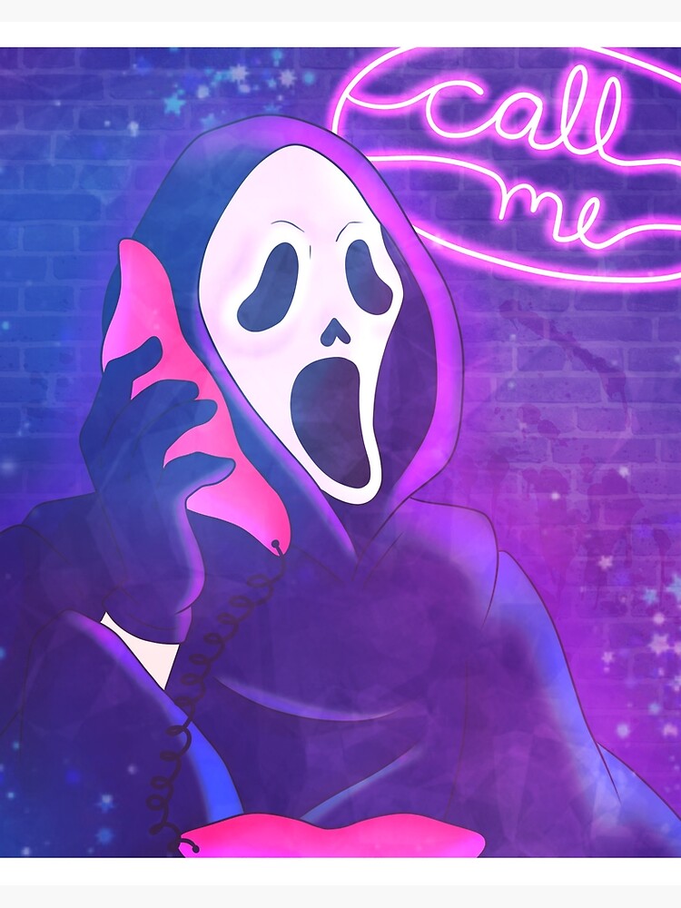 "Neon Ghostface" Art Board Print for Sale by toby-senpai | Redbubble