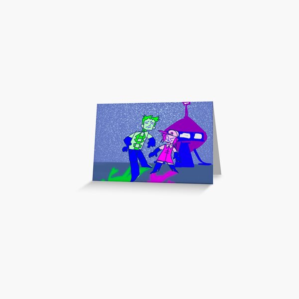 "Aqua Teen Hunger Force Mooninites Aliens Spaceship" Greeting Card for ...