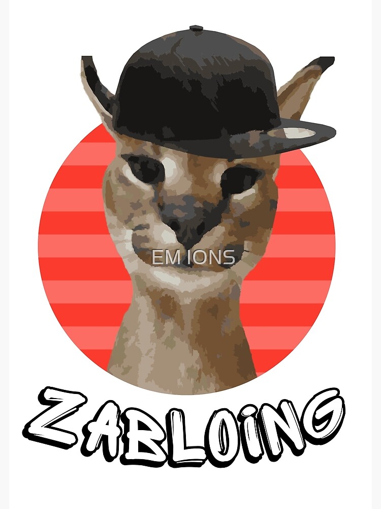 "Zabloing Big Floppa Caracal - White" Poster for Sale by tbh20 | Redbubble