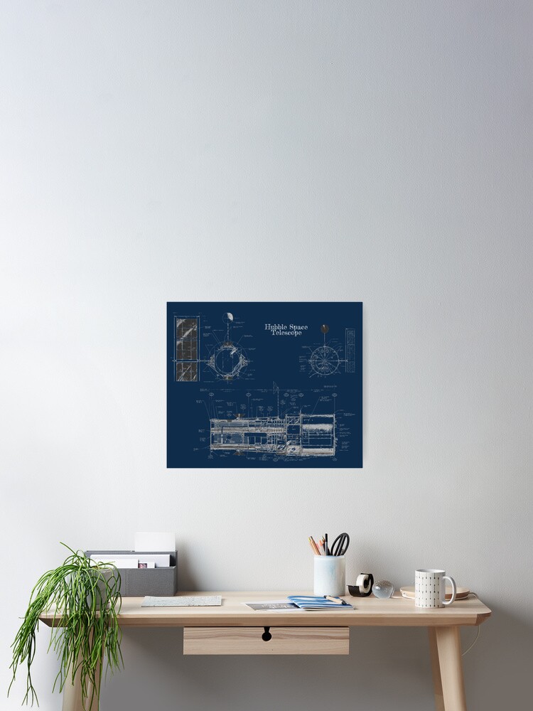 "NASA Hubble Space Telescope Blueprint Art" Poster for Sale by ...