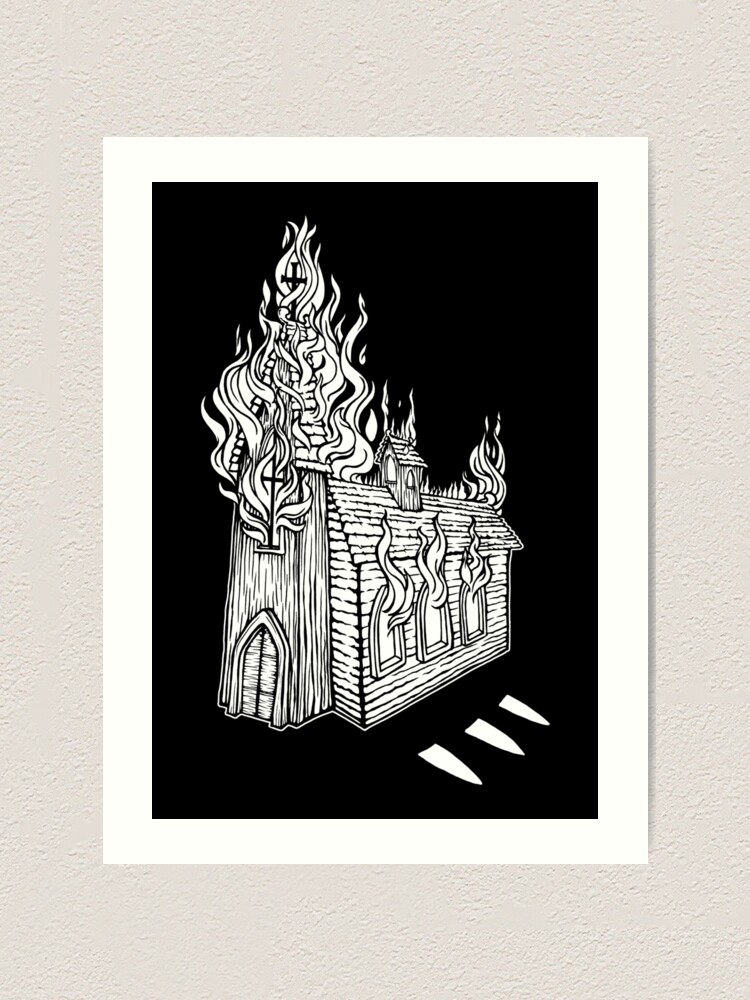 "Church Fire" Art Print by DeadBats | Redbubble