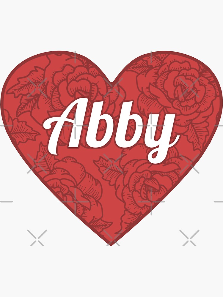 "Abby first name in a floral heart label" Sticker by ARLAN-GONSALVES ...