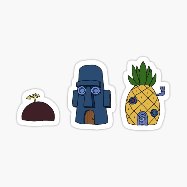 "Spongebob Patrick und Thaddäus Haus" Sticker von Disneylover313 ...