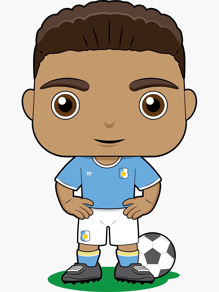 "Cute soccer boy player design in sky blue kit" Sticker for Sale by ...