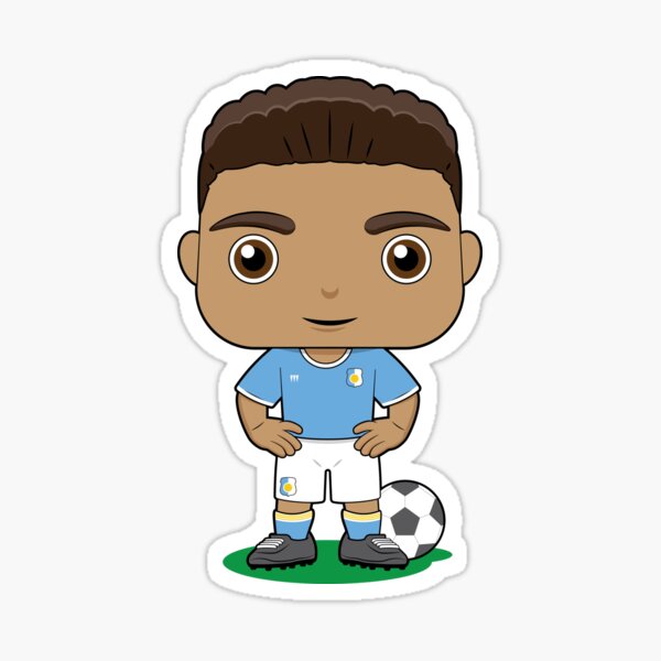 "Cute soccer boy player design in sky blue kit" Sticker for Sale by ...