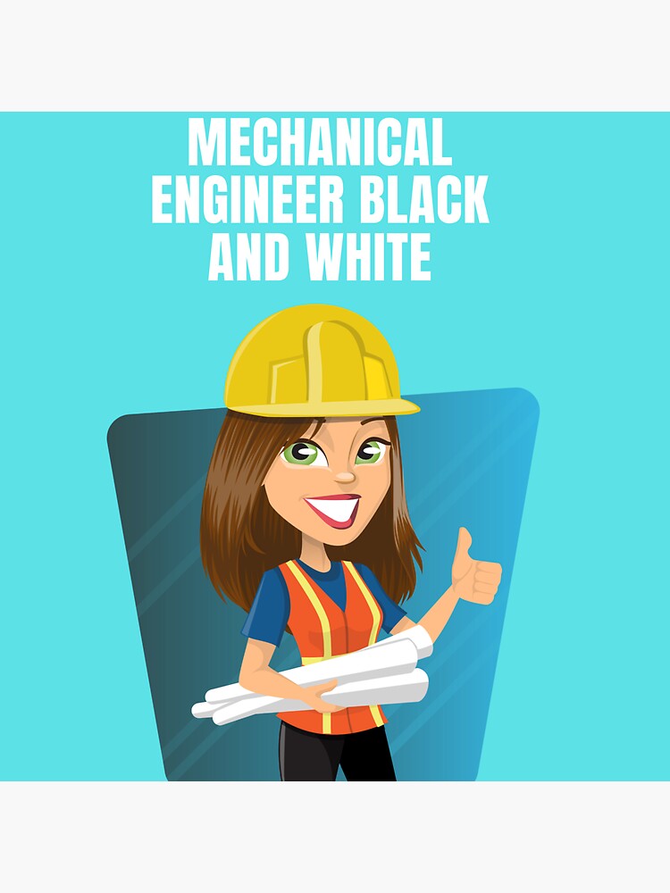 "Mechanical Engineer Black And White" Sticker for Sale by T-shirts10 ...