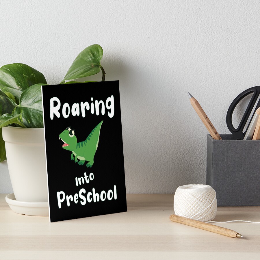 "Roaring Into Preschool - Dinosaur Back To School Shirt " Art Board ...