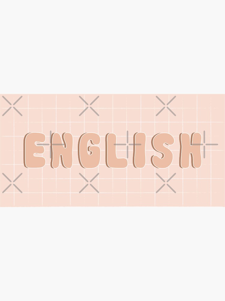 "Brown English School Subject Sticker - Aesthetic School Supplies ...