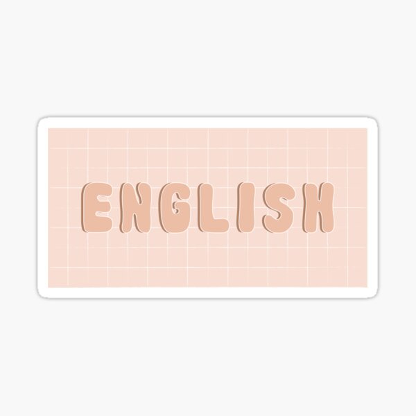 "Brown English School Subject Sticker - Aesthetic School Supplies ...