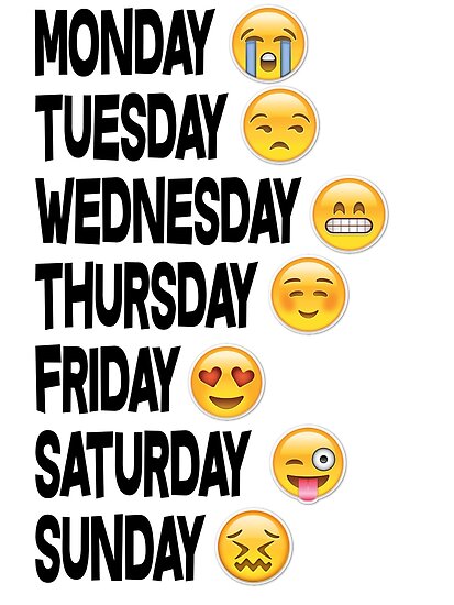 "EMOJI DAYS OF THE WEEK" Poster by RobertsonBen | Redbubble