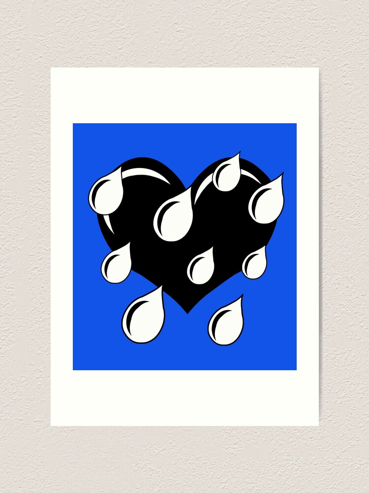 "Weeping Heart in Black and White (blue background)" Art Print for Sale ...