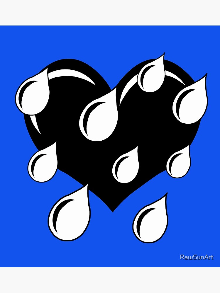 "Weeping Heart in Black and White (blue background)" Art Print for Sale ...
