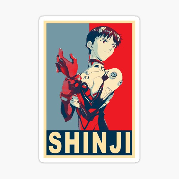 "Shinji Poster " Sticker by Veriato93 | Redbubble