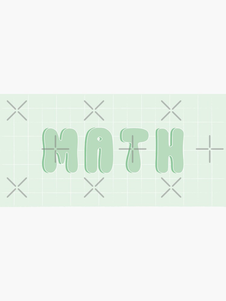 "Green Math School Subject Sticker - Aesthetic School Supplies" Sticker ...