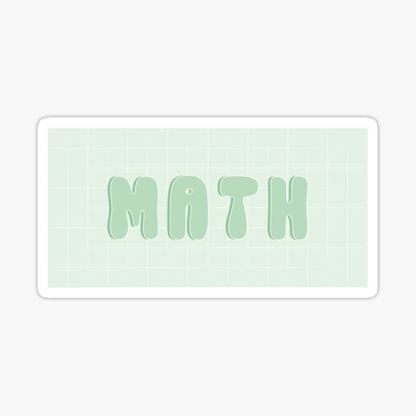 "Green Math School Subject Sticker - Aesthetic School Supplies" Sticker ...