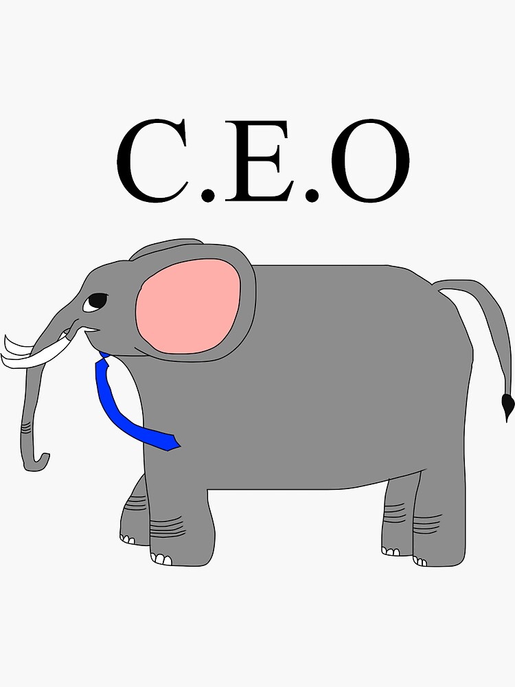 "Chief Elephant Officer With Tie" Sticker by Overland5 | Redbubble