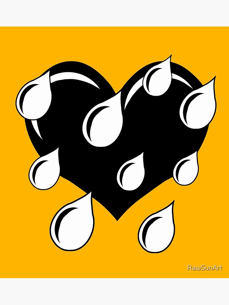 "Weeping Heart in Black and White (gold background)" Poster for Sale by ...
