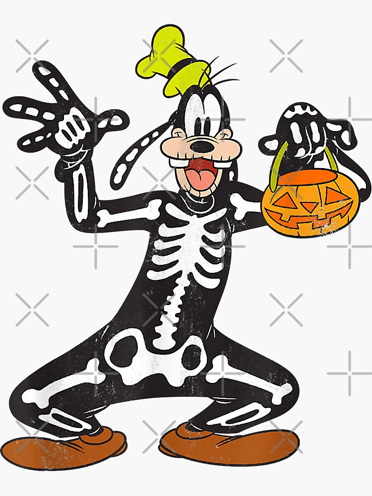 " Goofy Skeleton Halloween" Sticker for Sale by AprilinaManon | Redbubble