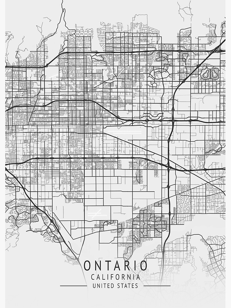 Ontario - California - US Gray City Map Premium Matte Vertical Poster ...